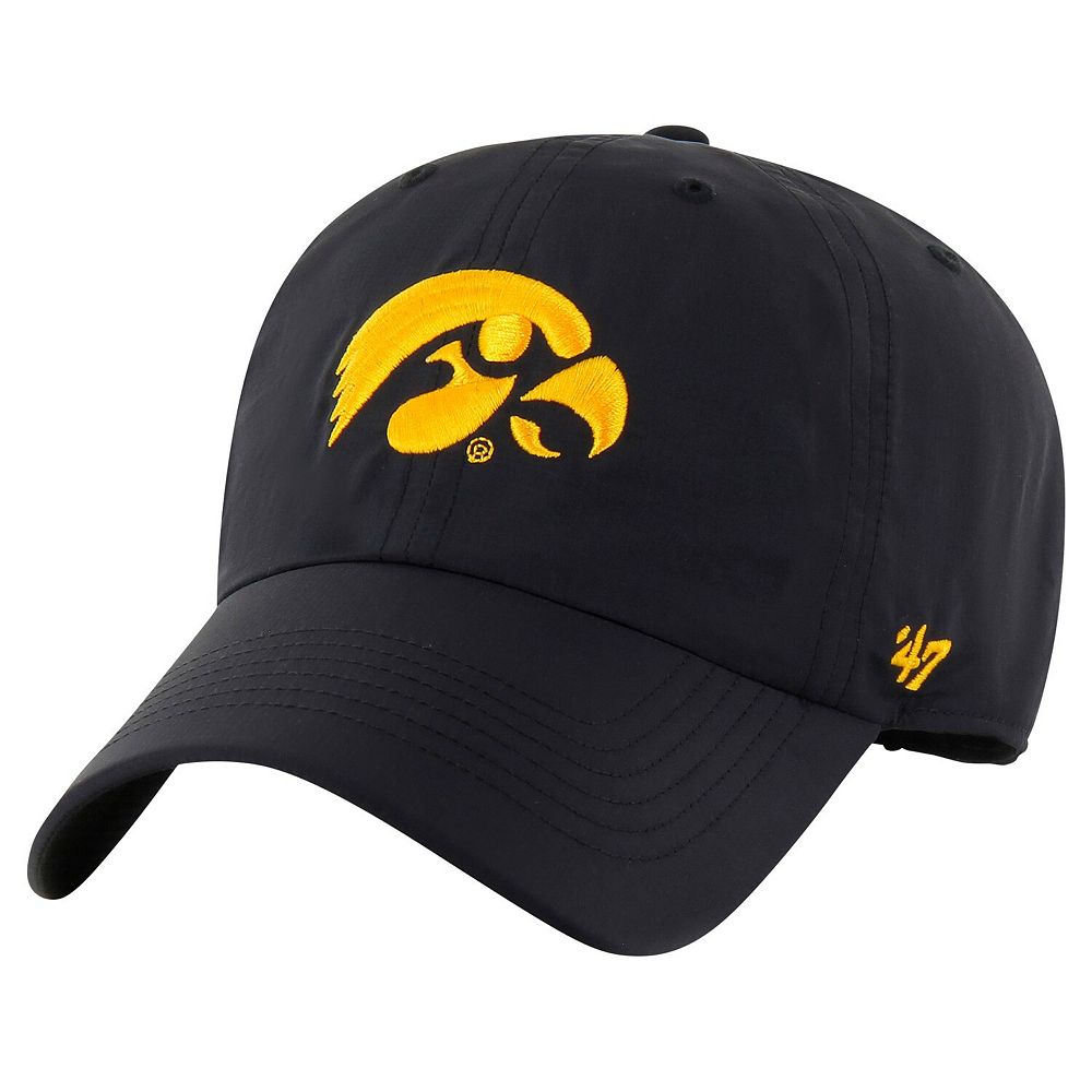 Men's '47 Black Iowa Hawkeyes Clean Up brrr Adjustable Hat