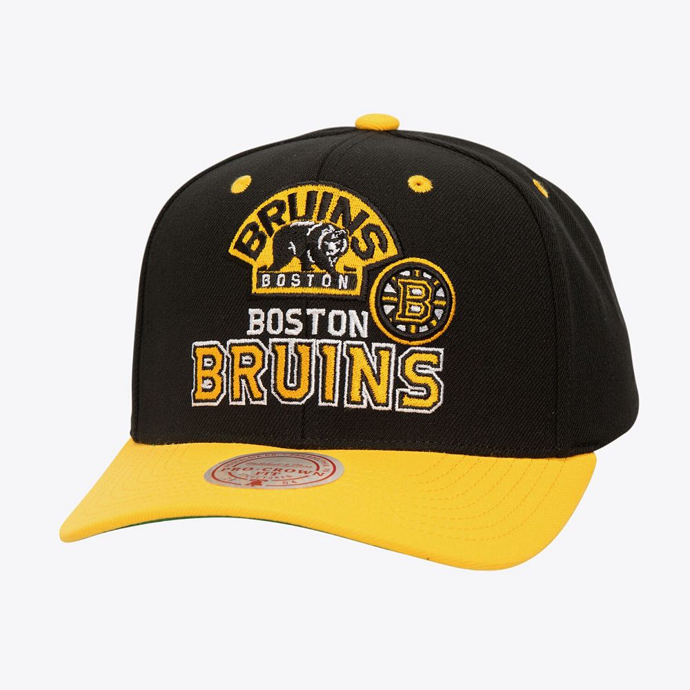 Men's Mitchell & Ness Black Boston Bruins All In 2.0 Pro Crown ...