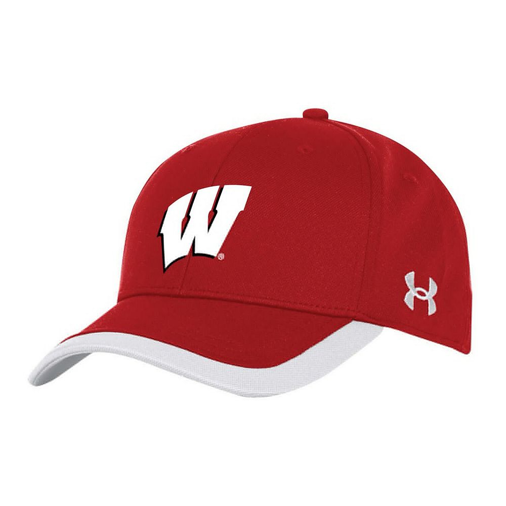 Men's Under Armour Red Wisconsin Badgers Sideline Blitzing Accent Flex Hat