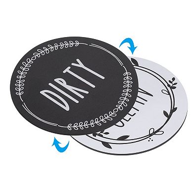 Dirty Clean Dishwasher Magnet, 2 Pack Round Dish Washer Kitchen Clean ...