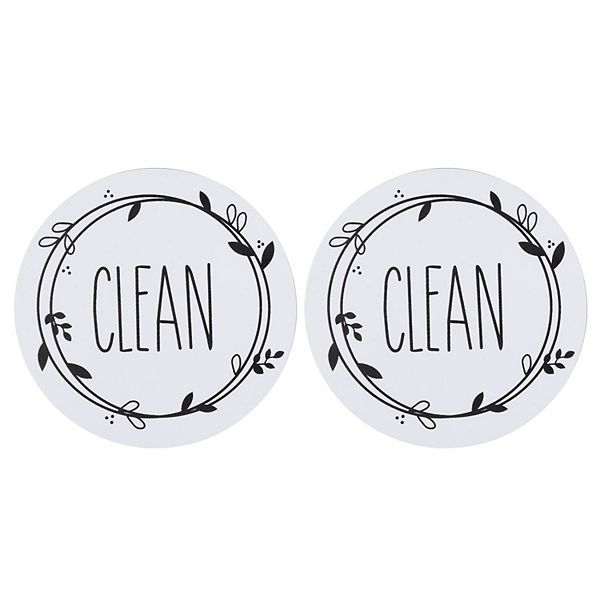 Dirty Clean Dishwasher Magnet, 2 Pack Round Dish Washer Kitchen Clean ...