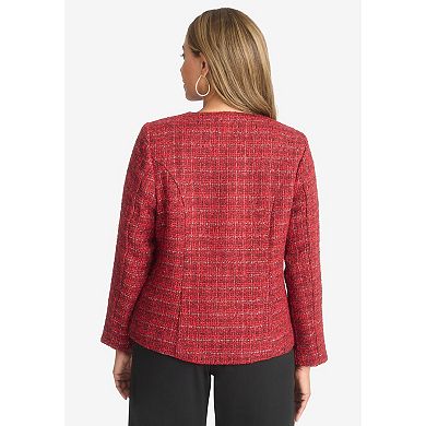 Jessica London Women's Plus Size Tweed Lady Jacket
