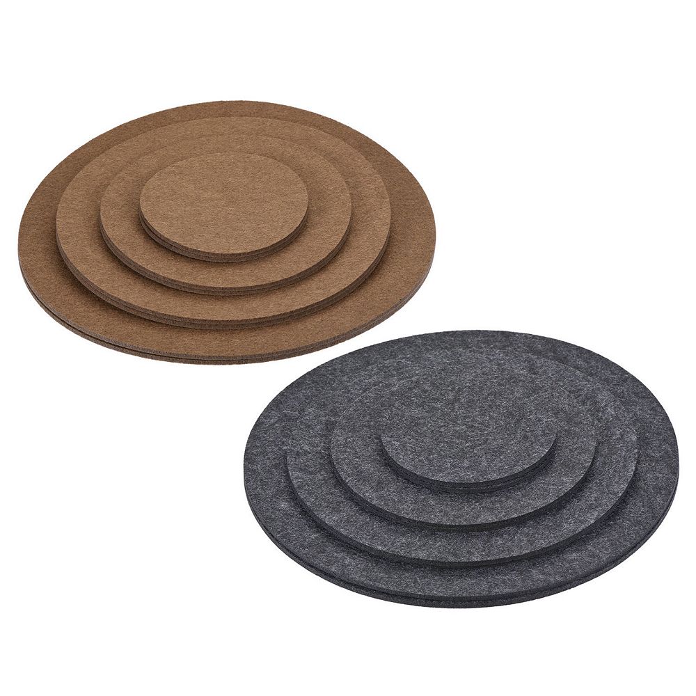 Plant Coasters 4" 6" 8" 10" Reversible Absorbent Round Felt Pad Mat, 16 ...