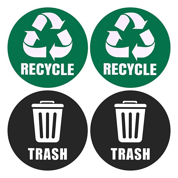 Recycle Sticker Trash Can Bin Labels 5" Recycling Vinyl For Home ...
