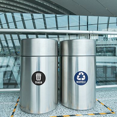 Recycle Sticker Trash Can Bin Labels 5" Recycling Vinyl For Home ...