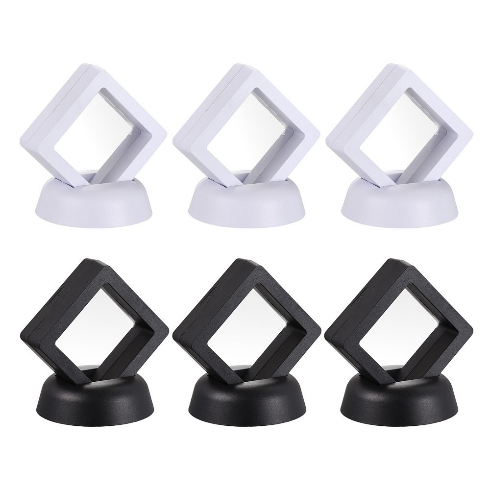 Floating Thin Film Display Box With Base 5cm X 5cm X 2cm White Black ...