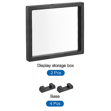 Floating Thin Film Display Box With Base 14cm X 14cm X 2cm Pack Of 2