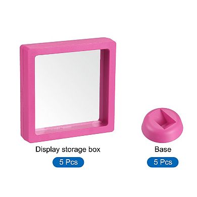 Floating Thin Film Display Box With Base 9cm X 9cm X 2cm Pack Of 5