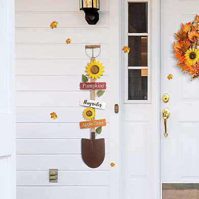 Glitzhome 47.75" H Fall Harvest Wood & Metal Shovel Yard Stake Outdoor ...