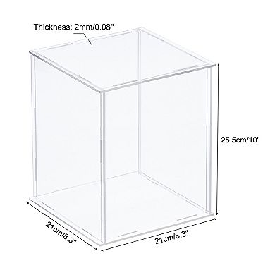 Acrylic Display Case Plastic Box Cube Storage Box Transparent Assemble Dustproof Showcase