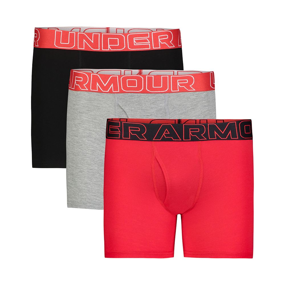 Boys 4-20 Under Armour UA 3-Pack Solid Performance Boxer Briefs