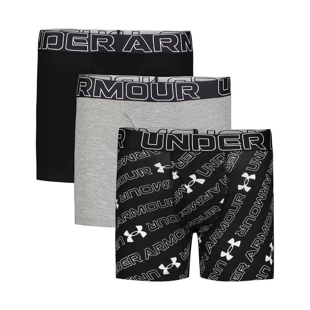 Boys 4-20 Under Armour 3-Pack Print Performance Boxer Briefs