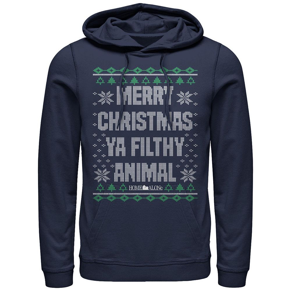 Big & Tall Home Alone Merry Christmas Ya Filthy Animal Sweater Graphic ...