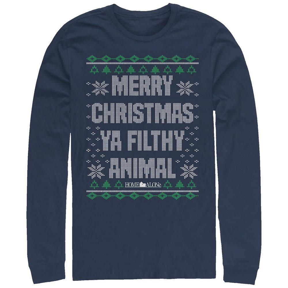Big & Tall Home Alone Merry Christmas Ya Filthy Animal Sweater Long ...
