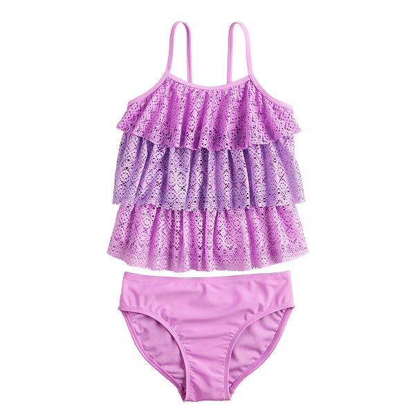 Girls 4-18 Breaking Waves 2-Piece Tankini & Bottom Swim Set