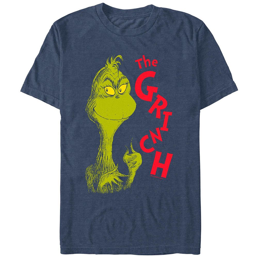Big & Tall Dr. Seuss The Grinch Mischievous Face Graphic Tee