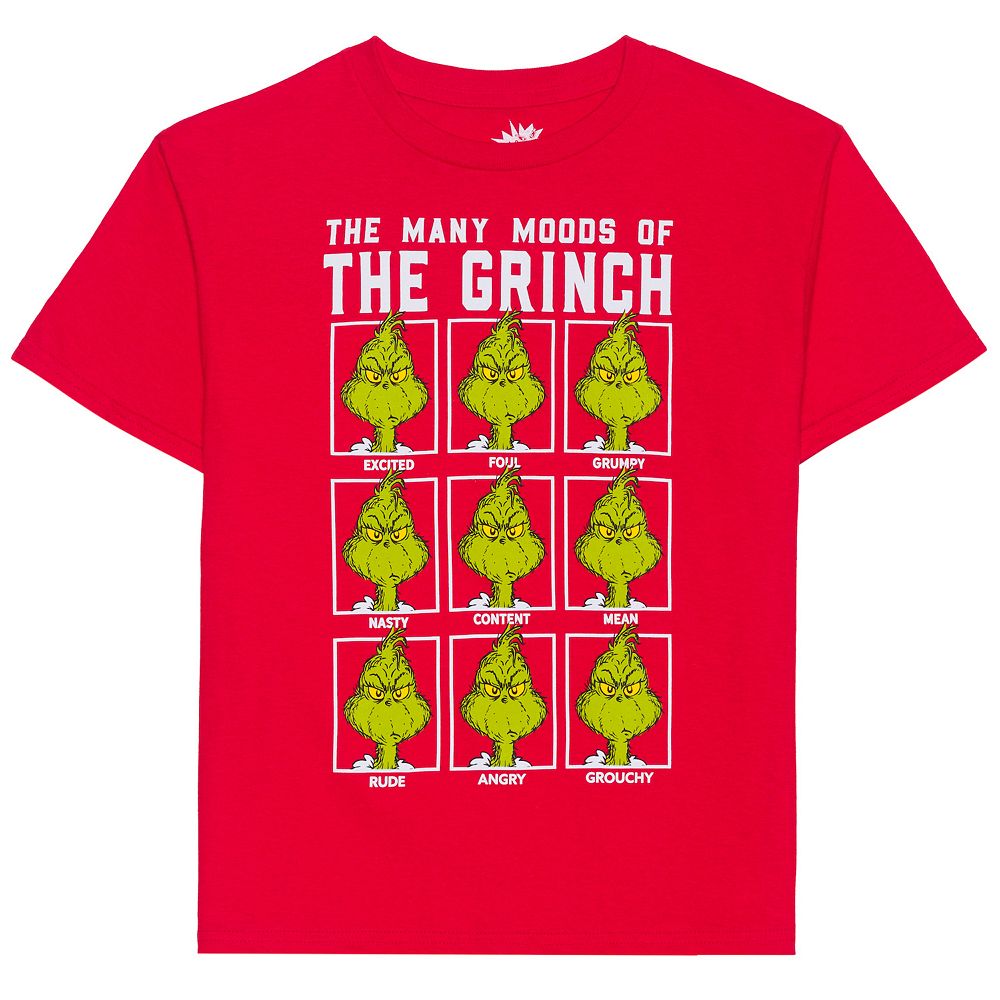 Boys 8-20 The Many Moods of The Grinch Holiday Graphic Tee