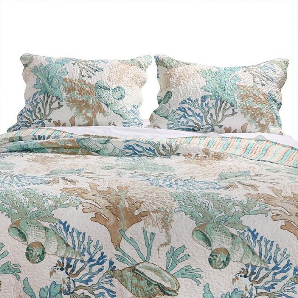 Barefoot Bungalow Atlantis Corals And Seashells Perfect Pillow Sham