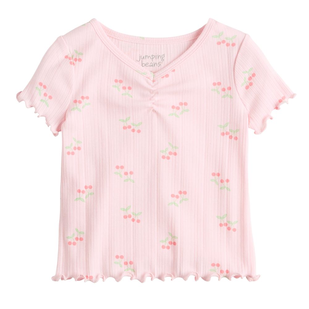 Girls 4-12 Jumping Beans® Ruched Neck Ribbed Tee