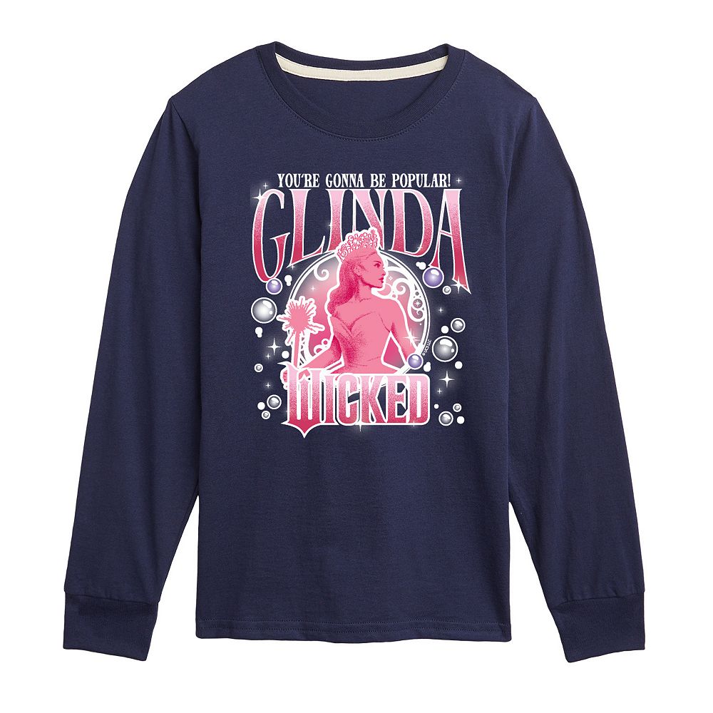 Boys 8-20 Wicked Glinda You're Gonna Be Popular Long Sleeve Graphic Tee