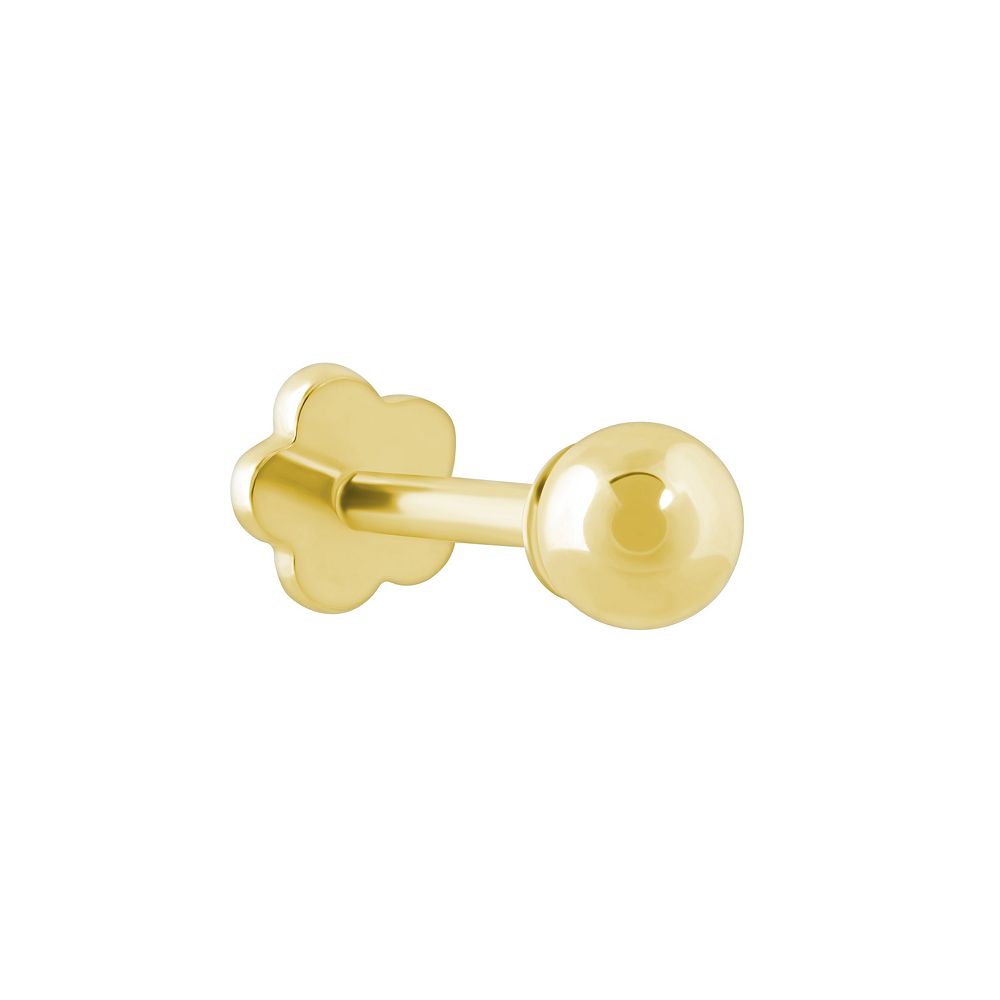 Celebration Gems 14k Gold 3 mm Ball Labret Stud