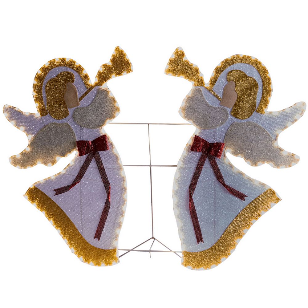Brylanehome Set Of 2 Pre-lit Outdoor Angels
