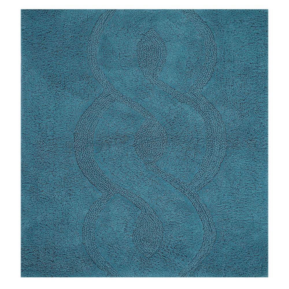 Beautiful Sculptured Chain Design Bath Rug With Anti Skid Latex Back