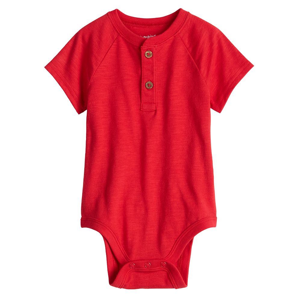 Baby Boy Jumping Beans® Short Raglan Sleeve Henley Bodysuit