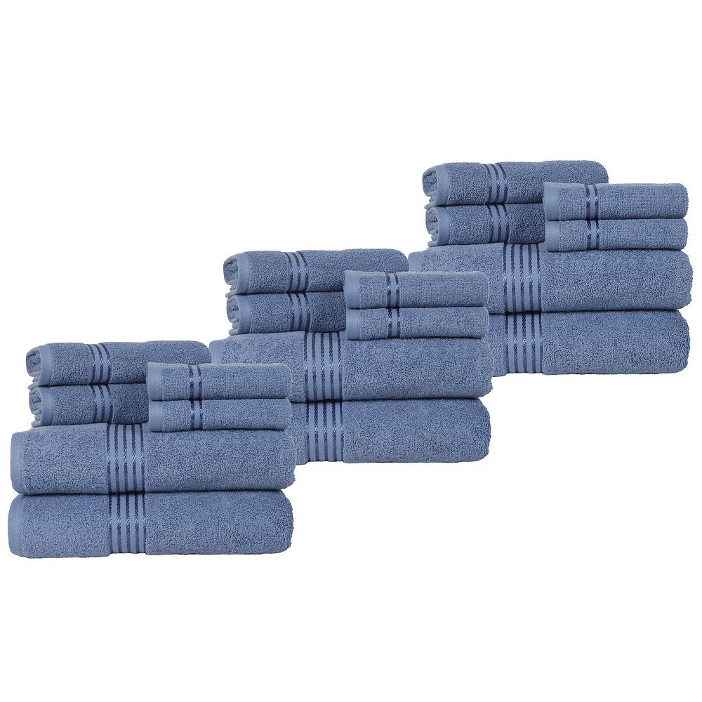 Lavish Home 18-pc. Cotton Glossy Stripe Bath Towel Set