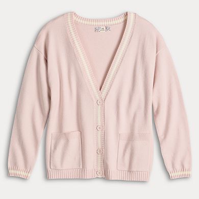 Juniors' Pink Republic Button-Front Cardigan