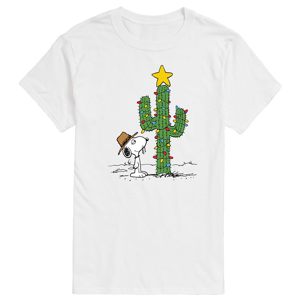 Men's Peanuts Spike Joe Cactus Christmas Graphic Tee
