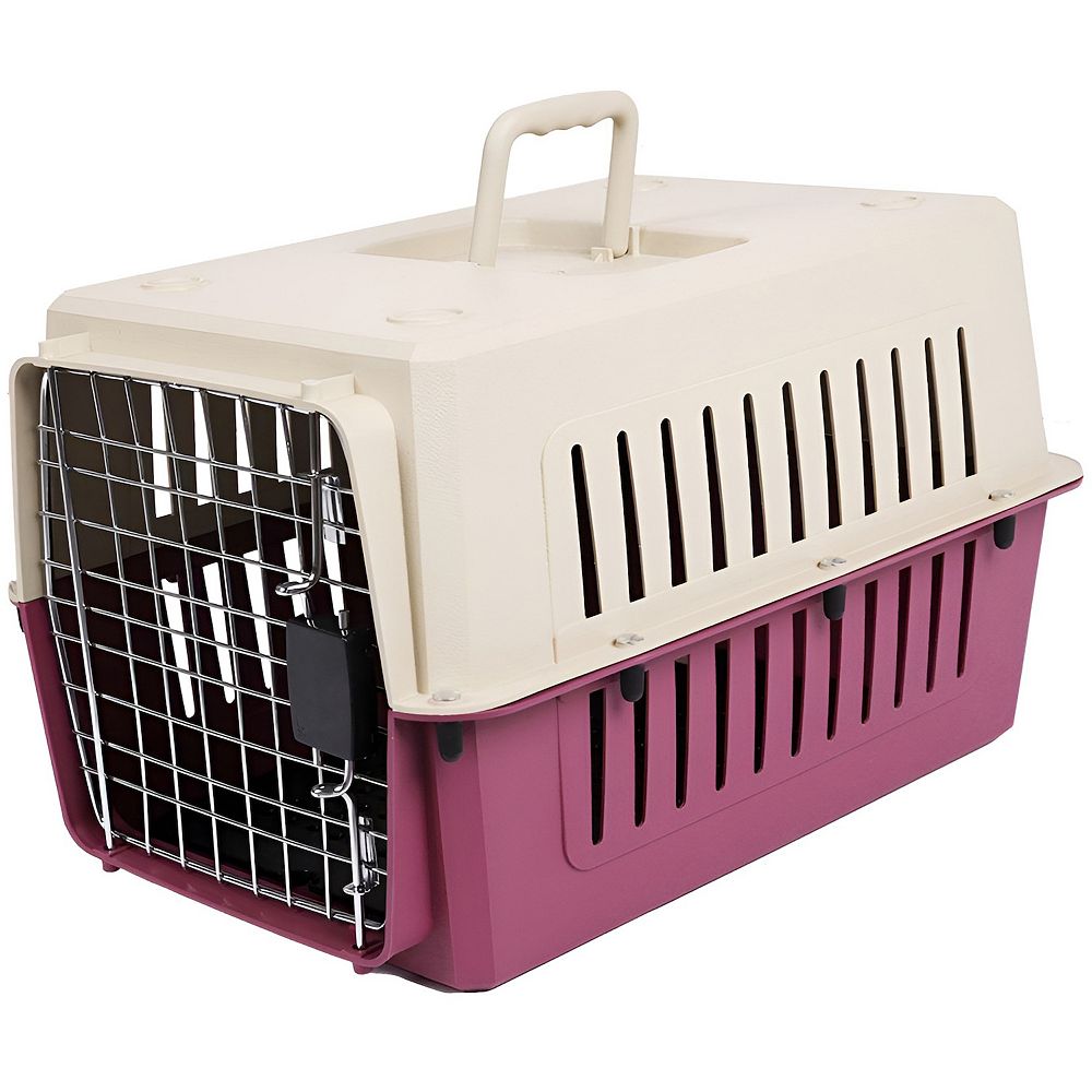 Plastic Cat & Dog Carrier Cage With Chrome Door Portable Pet Box ...