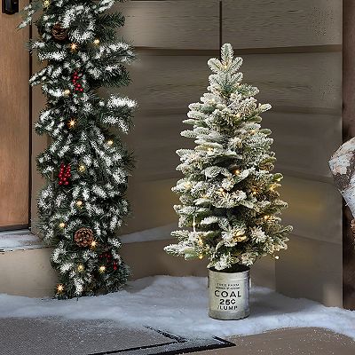 Sams Artificial Christmas Trees Christmas Tree With Lights In Tin Pot