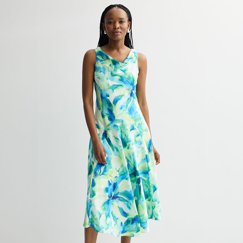 Women's Robbie Bee Cowlneck Midi Dress