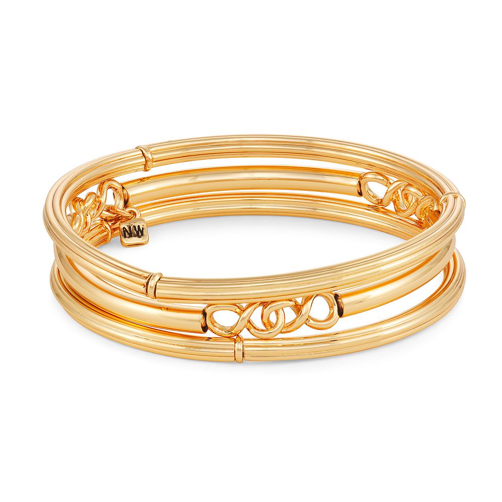 Nine West Gold Tone Infinity Stretch Bangle Bracelet