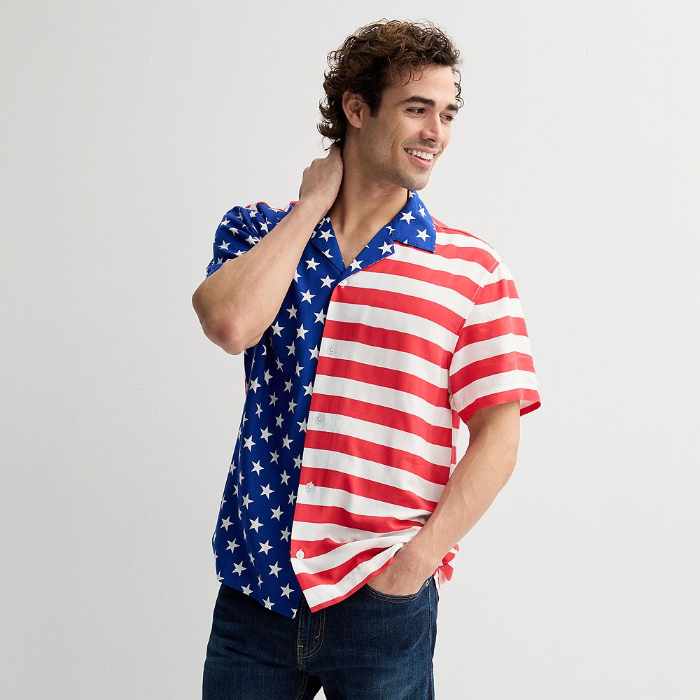 Men's Trinity Coast Let Freedom Ring Woven Short Sleeve Button-Down Shirt