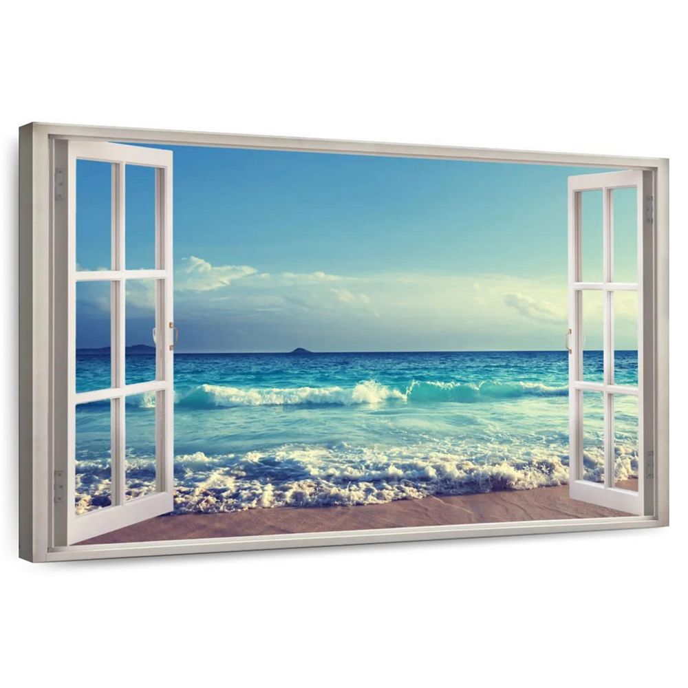 Window To Sultry Beach Canvas Print