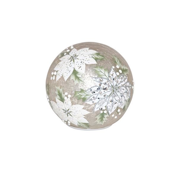 Studio 66 LED Frosted Poinsettia Orb Table Decor