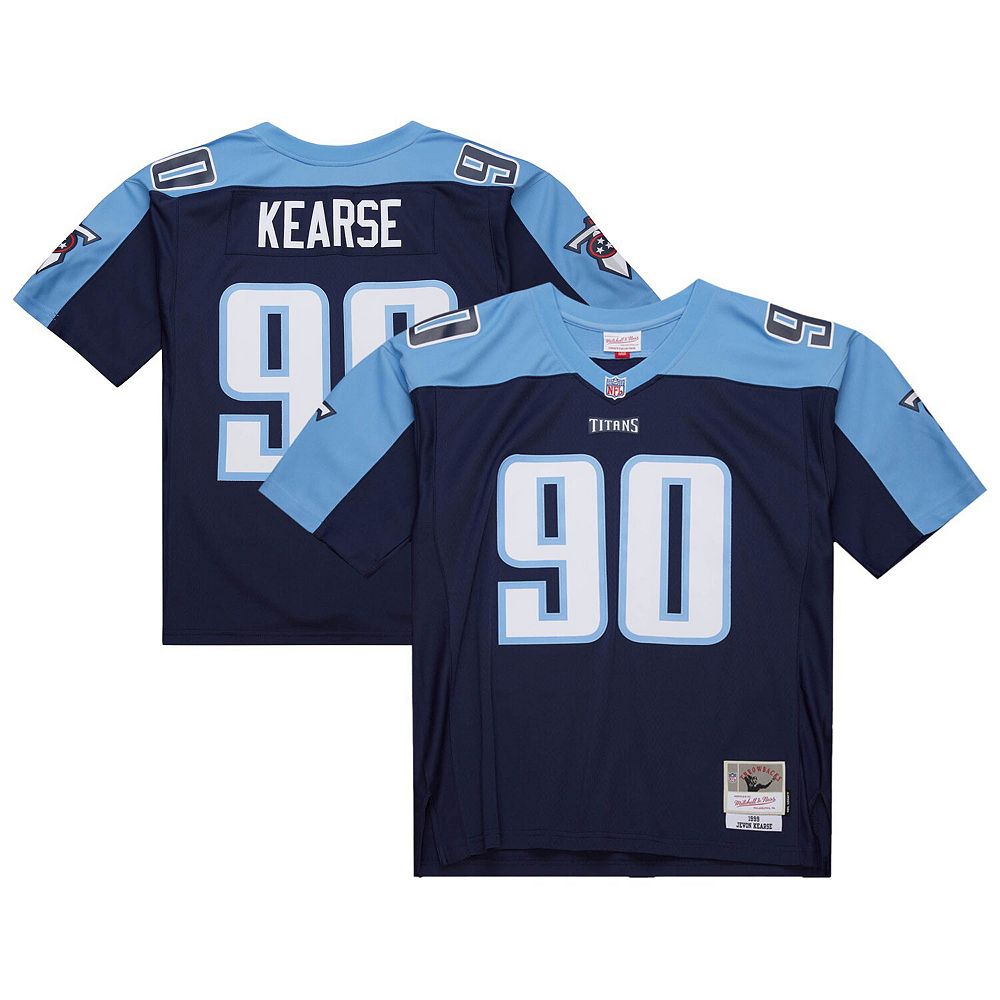 Men's Mitchell & Ness Jevon Kearse Navy Tennessee Titans 1999 Legacy ...