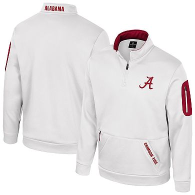 Men's Colosseum White Alabama Crimson Tide Mainframe Quarter-Zip Fleece ...