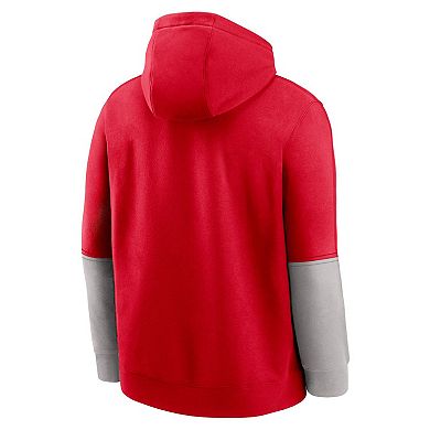 Men's Nike Scarlet/Gray Ohio State Buckeyes 2024 Sideline Club Pullover Hoodie
