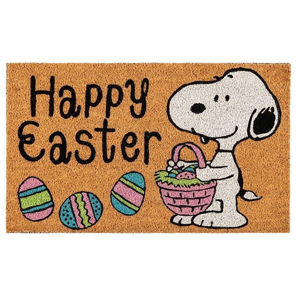 Peanuts Snoopy Easter Modern Graphic Multi 18" x 30" Coir Door Mat