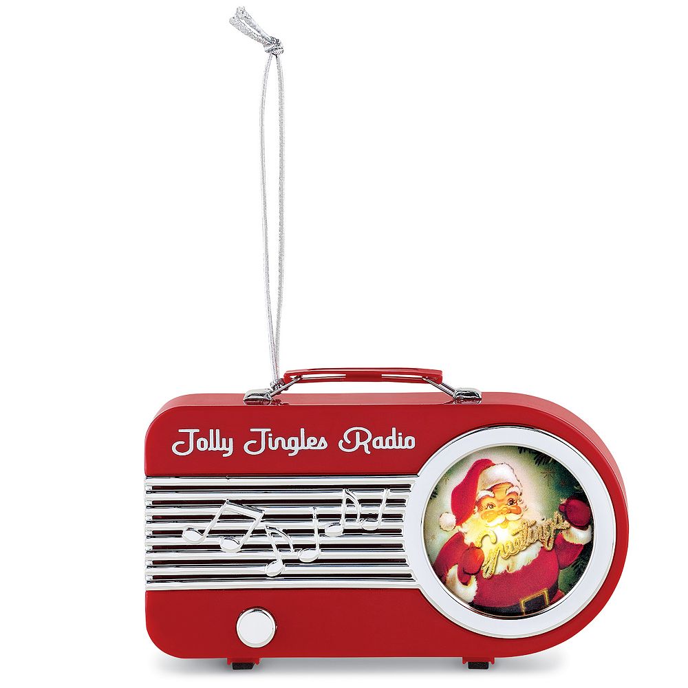 Collections Etc Led Lighted Musical Retro Santa Radio Ornament