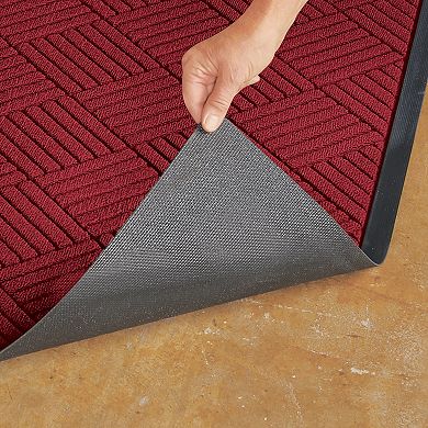Collections Etc Rubber Skid-Resistant Tufted Utility Rug Half-Circle