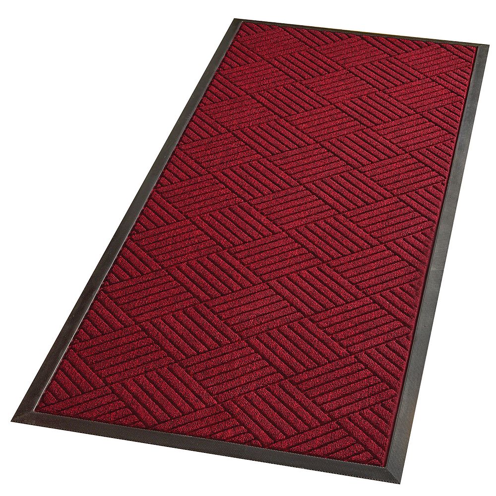 Collections Etc Rubber Skid-Resistant Tufted Utility Rug Half-Circle
