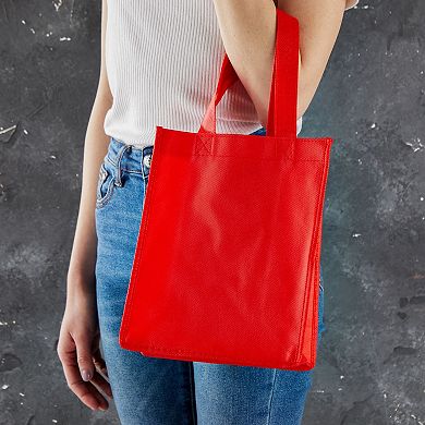 24-Pack Red Reusable Grocery Tote Bags for Shopping - Small Bulk Canvas ...