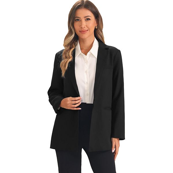 Casual Blazers For Women Open Front Long Sleeve Work Office Jackets ...