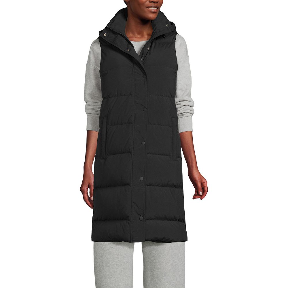 Women's Lands' End Wide Channel 600 Down Puffer Long Vest