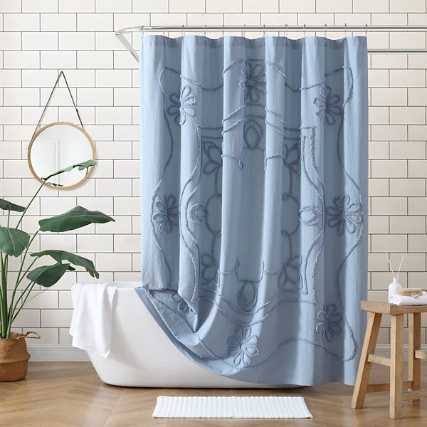Peri Retro Scroll Shower Curtain