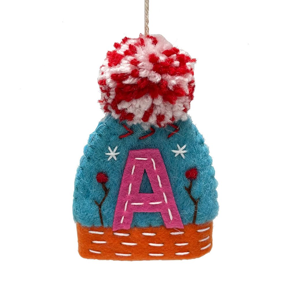 St. Nicholas Square® "A" Monogram Knit Beanie Ornament